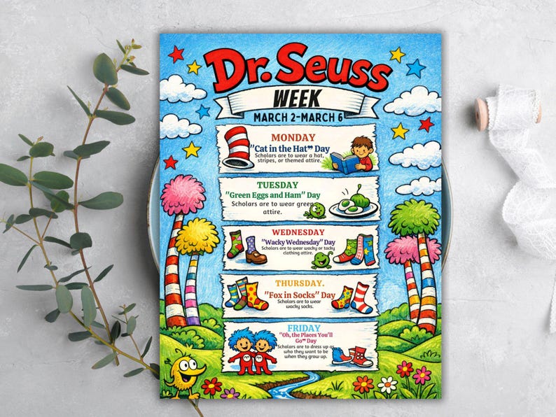 Editable Dr. Seuss Template | School Reading Flyer | Printable ...
