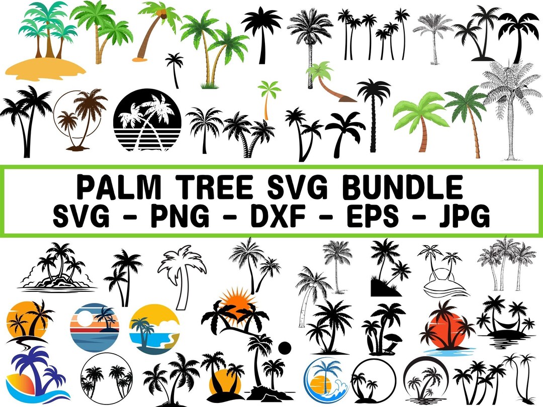 Palm Tree SVG Bundle: Beach Life Clipart (digital Download) - Etsy