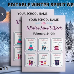 January Spirit Week Template | February Preschool Spirit Week | PTA ...