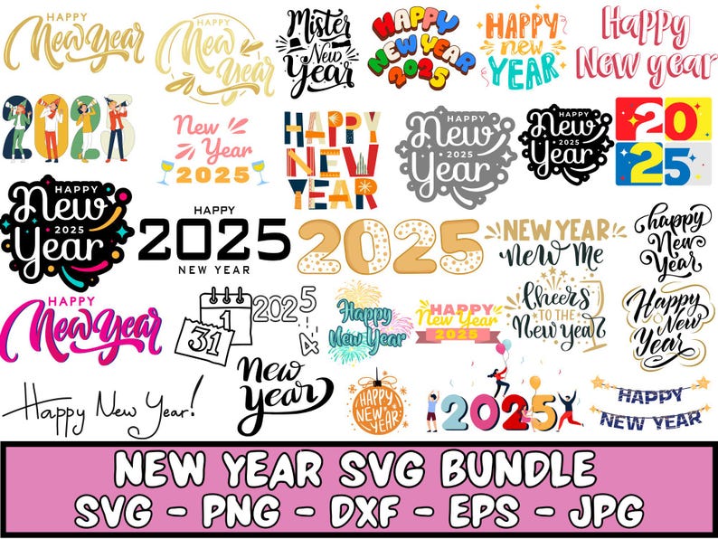 Happy New Year SVG Bundle, New Year Svg File, New Year Shirt Design ...