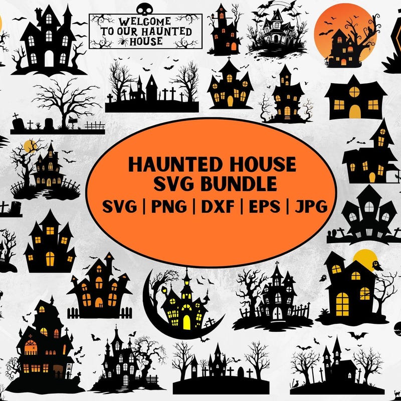 Haunted House Svg - Etsy