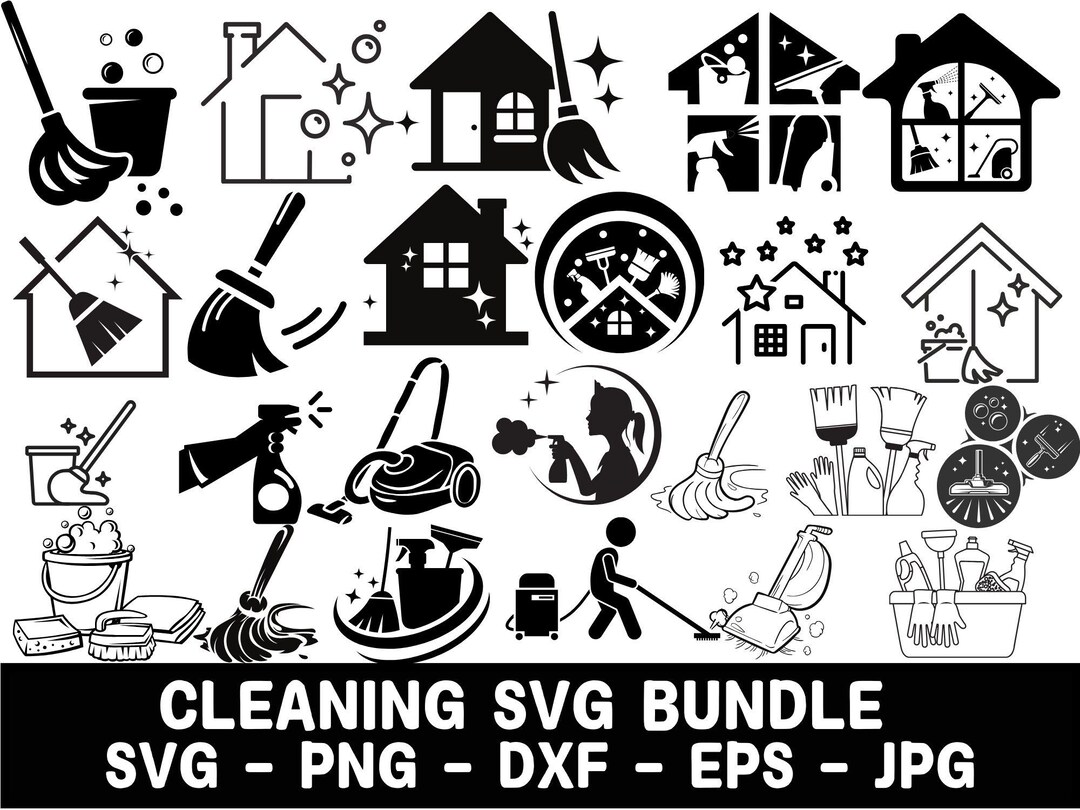 Cleaning Svg Bundle, House Cleaning Files, Cleaning Service Svg, Vector ...