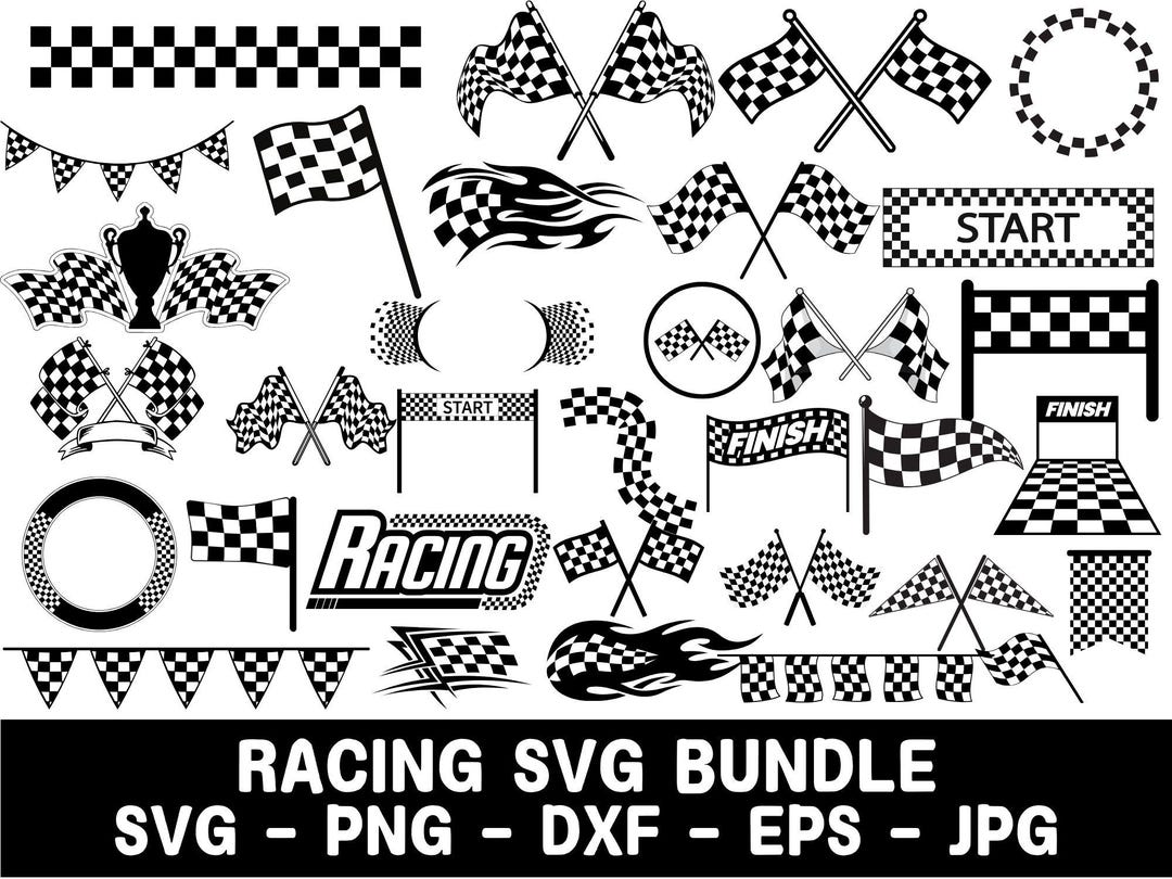 Checkered Race Flag SVG Bundle: Racing Cut Files (digital Download) - Etsy