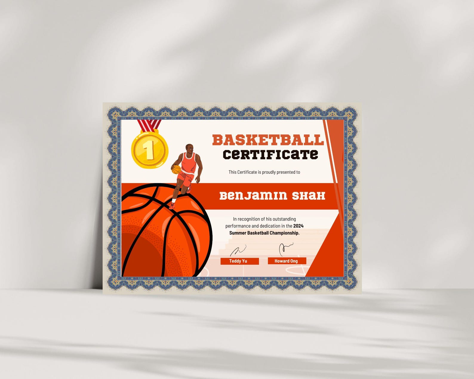 Basketball Awards, Editable Certificate Canva Template, Team Party ...