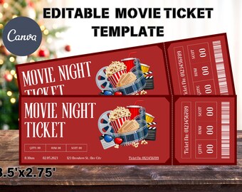 Editable Movie Night Ticket Template (digital Download) - Etsy
