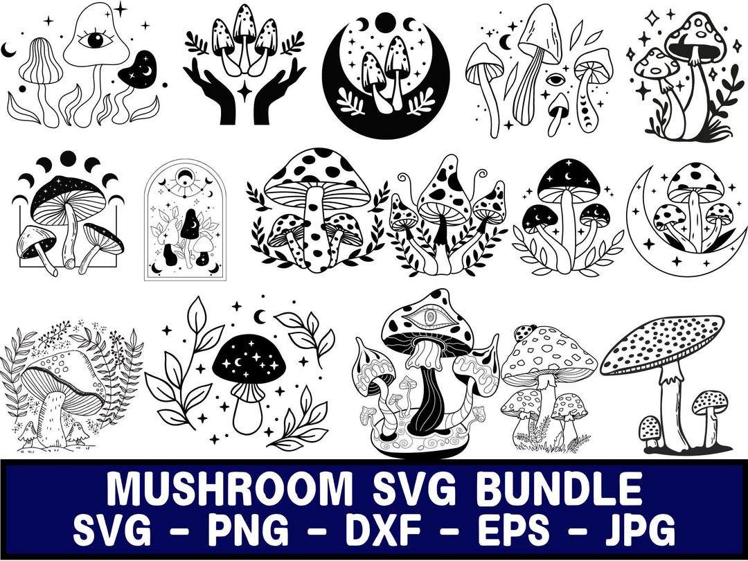 MUSHROOM SVG, Mushroom Bundle Svg, Mushroom Clipart, Mushroom Cut Files ...