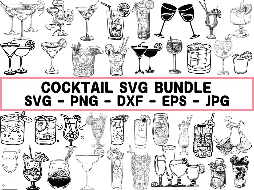 Cocktail SVG Bundle, Cocktail PNG Bundle, Cocktail Clipart, Cocktail ...