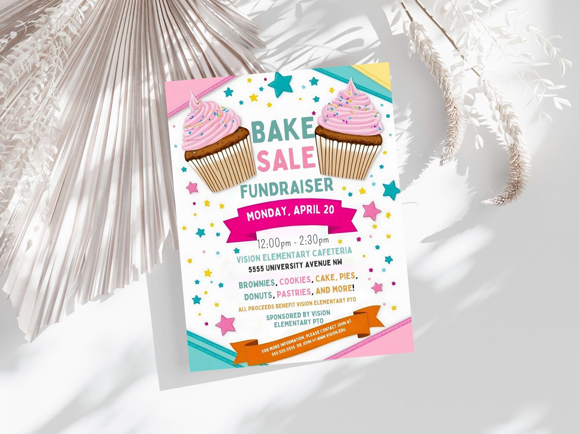 EDITABLE Bake Sale Flyer, Printable PTA, PTO Flyer, School Family ...