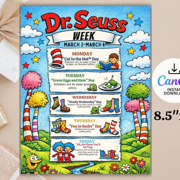 Dr Seuss Poster - Etsy