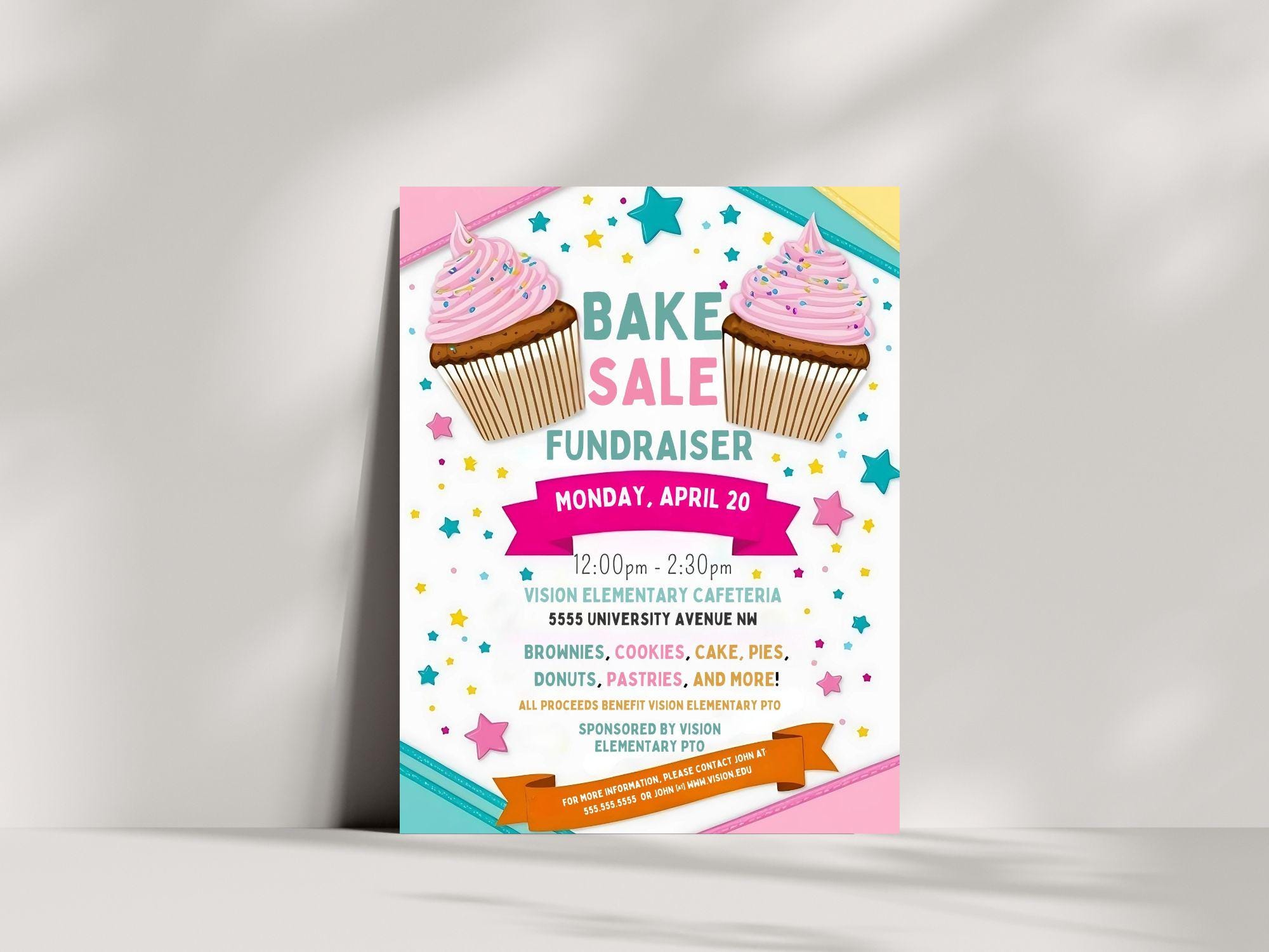 EDITABLE Bake Sale Flyer, Printable PTA, PTO Flyer, School Family ...