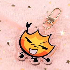 Firey BFDI Acrylic Keychain - Etsy