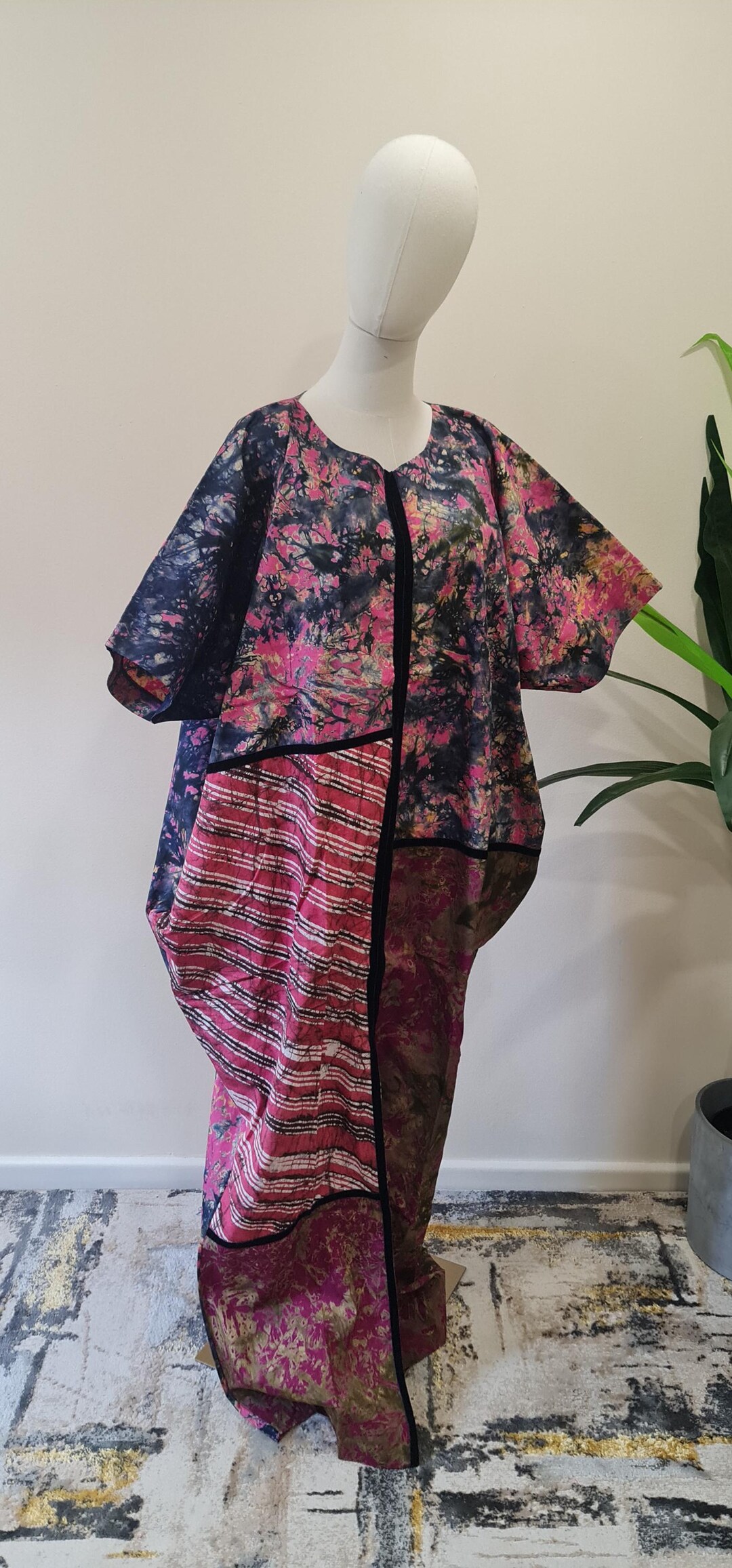 Unique Pink/blue Mix & Match Boubou in Tie and Dye, Soft, Cotton,loose ...