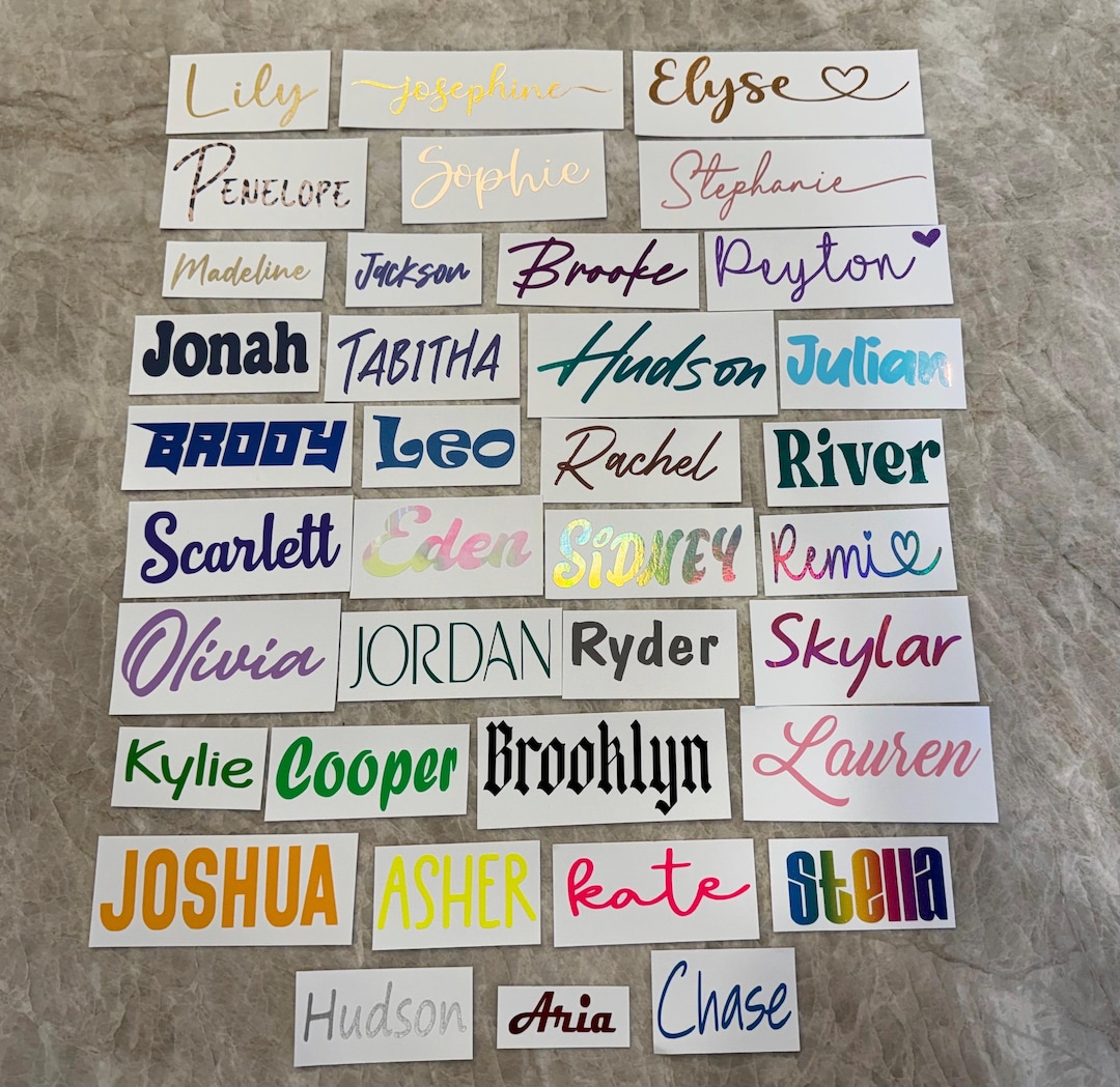 Custom Name Vinyl Decals: Personalized Stickers for Tumblers, Water ...
