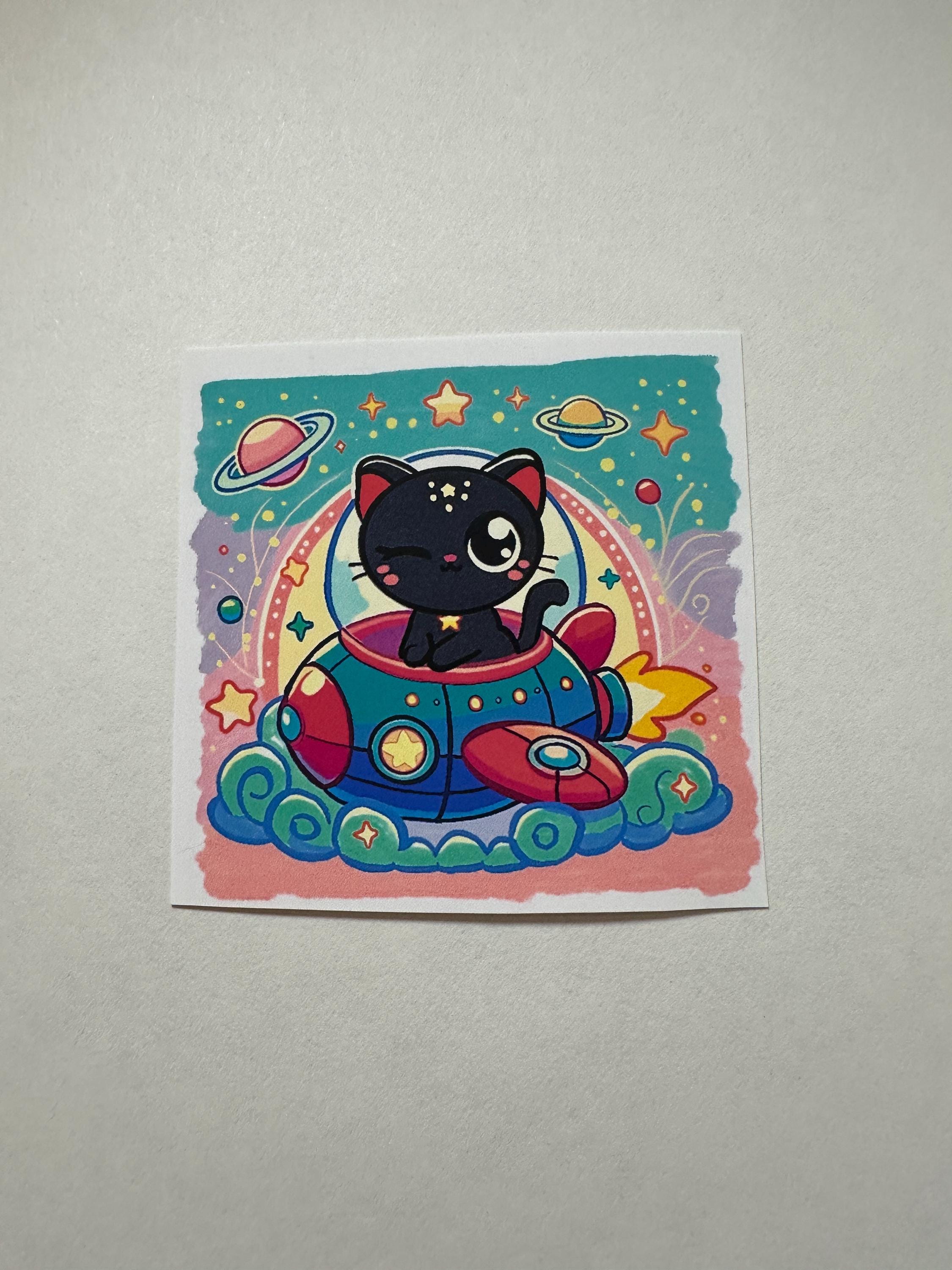 Space Kitty Sticker - Etsy