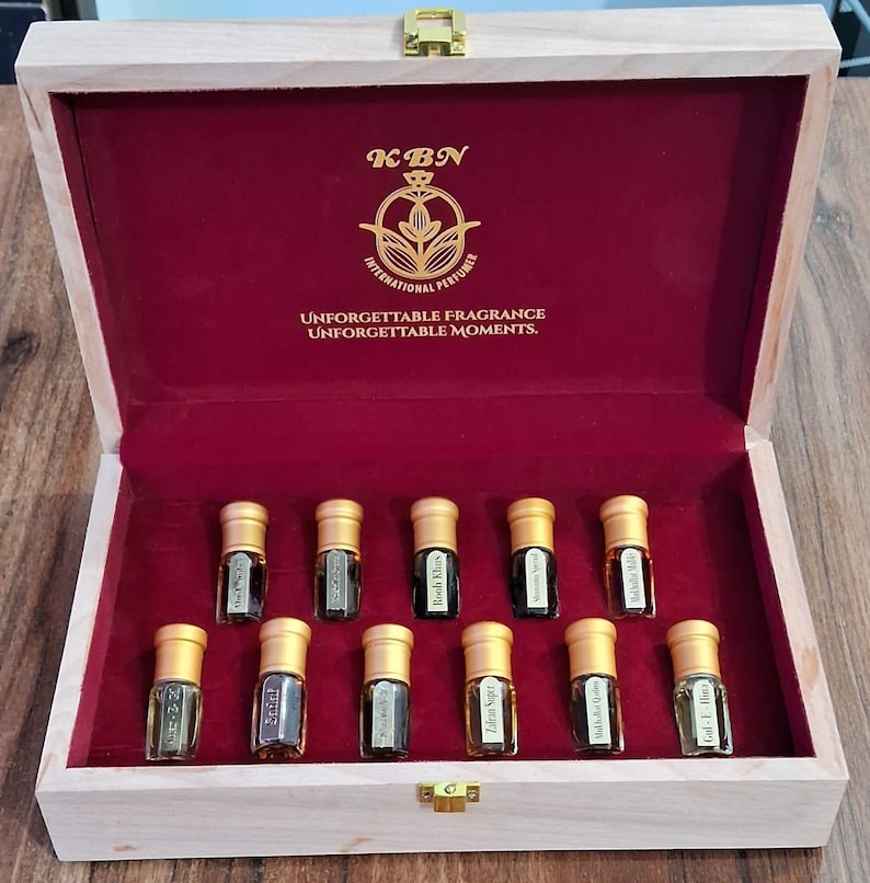 Exotic Kashmiri Attar Oil (11 X 3ml Bottles) | Gift Box | Alcohol-free ...