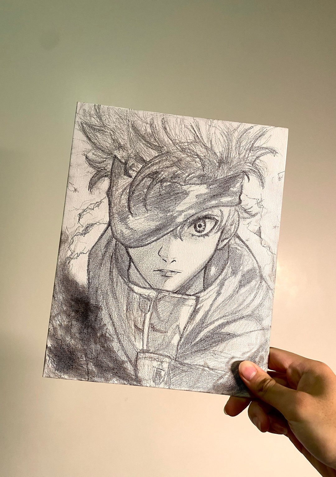 Hand-drawn Pencil Sketch of Anime Art Orginal Drawing on Canvas NOT ...