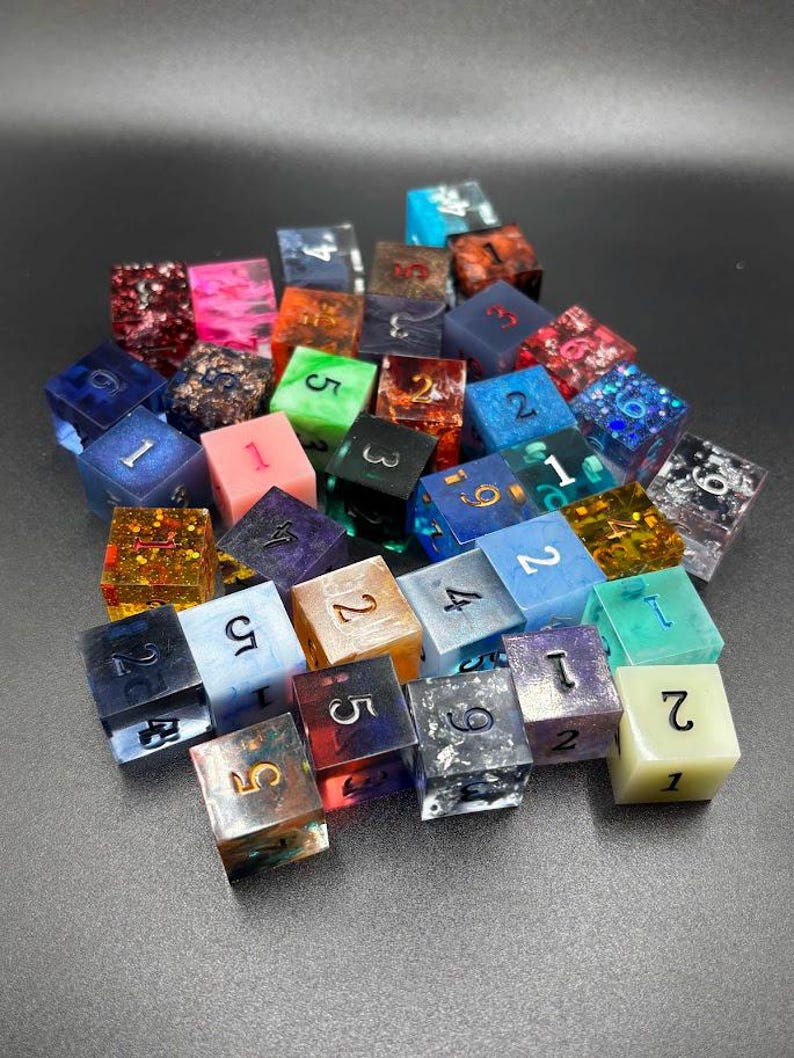 Custom D6 Dice Handmade Resin Sharp-edge Dnd - Etsy