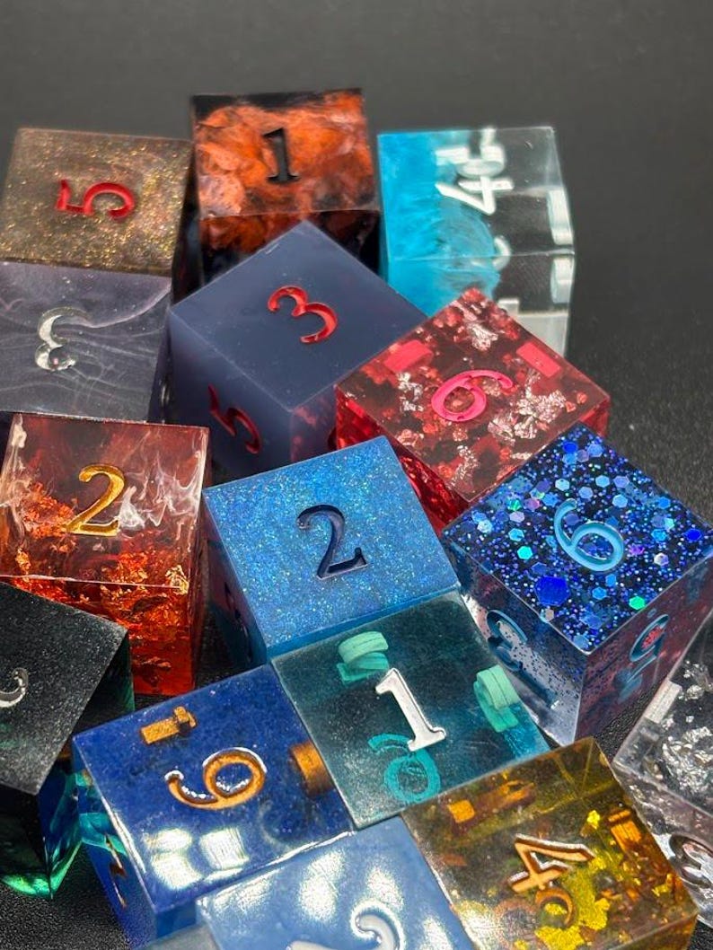 Custom D6 Dice Handmade Resin Sharp-edge Dnd - Etsy