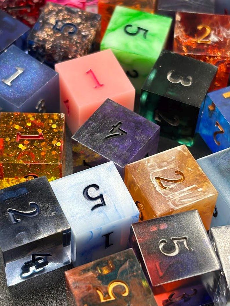 Custom D6 Dice Handmade Resin Sharp-edge Dnd - Etsy