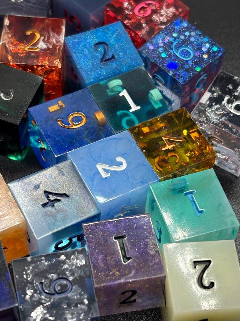 Custom D6 Dice Handmade Resin Sharp-edge Dnd - Etsy