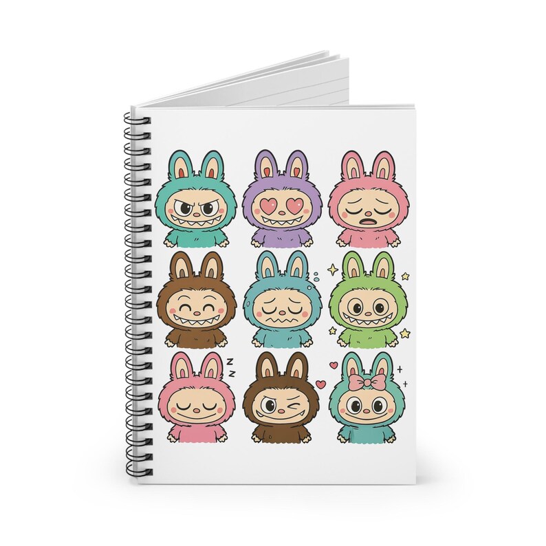 Labubu Spiral Notebook - Ruled Line for School, Cute Journal, Writing ...