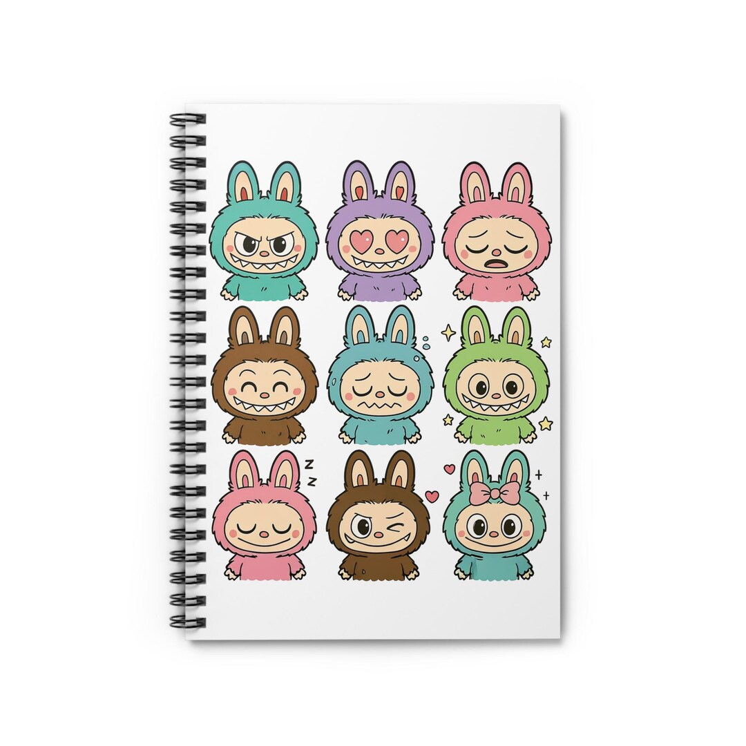 Labubu Spiral Notebook - Ruled Line for School, Cute Journal, Writing ...