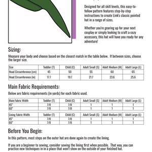 Link's Hat PDF Sewing Pattern - Etsy