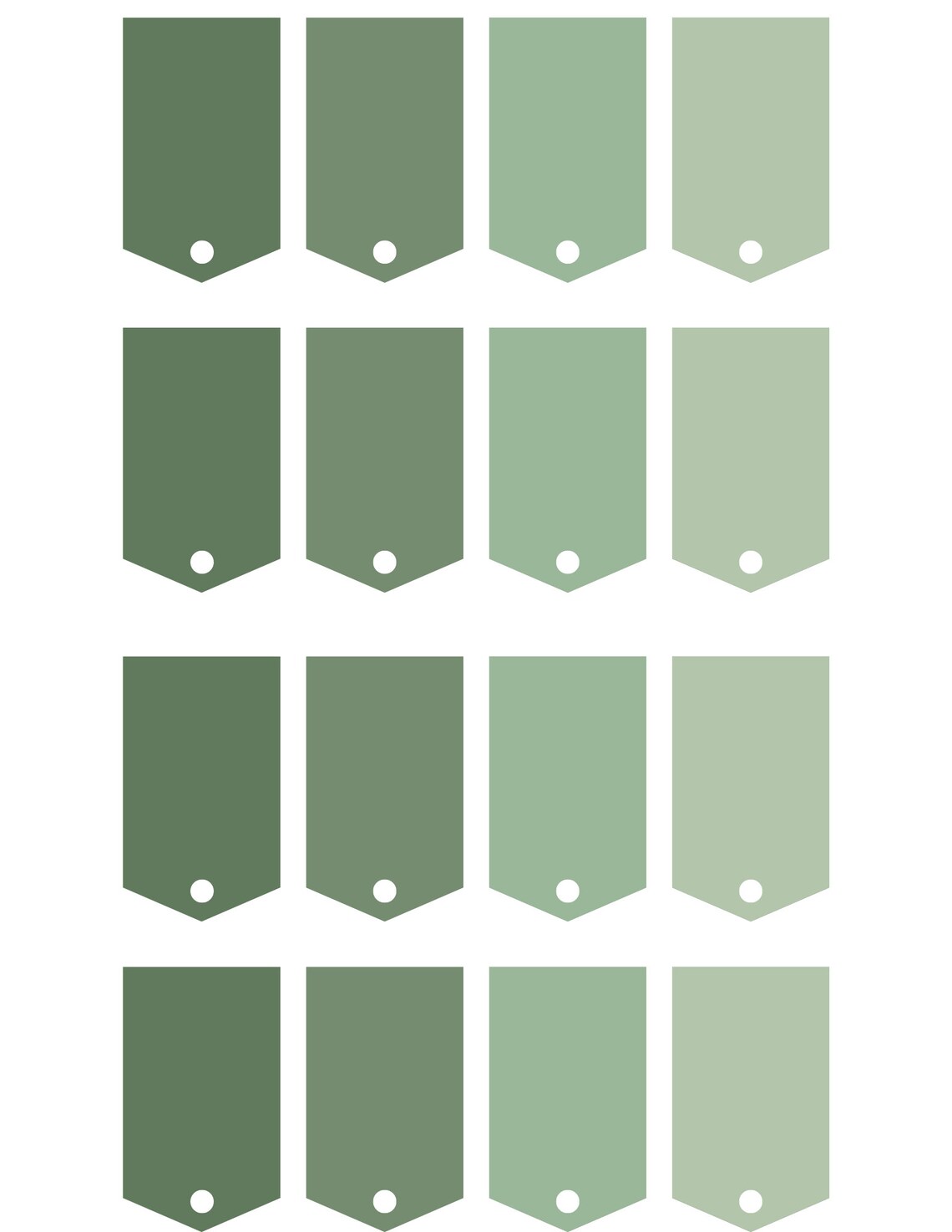 Green Printable Gift Name Tags Digital Download, Name Tags, Printable ...