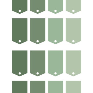 Green Printable Gift Name Tags Digital Download, Name Tags, Printable ...