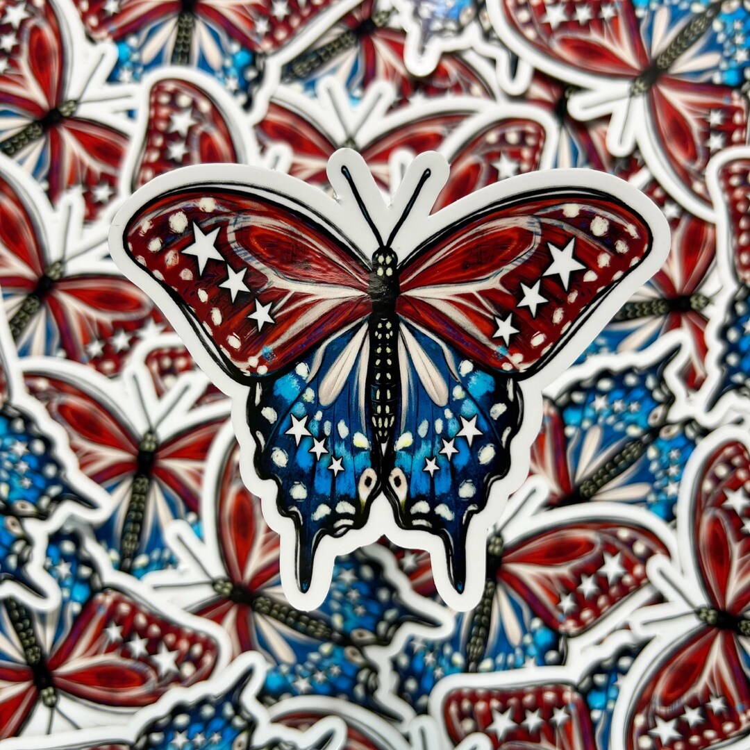 Weatherproof Vinyl Sticker - American Butterfly - Unique, Fun Sticker ...