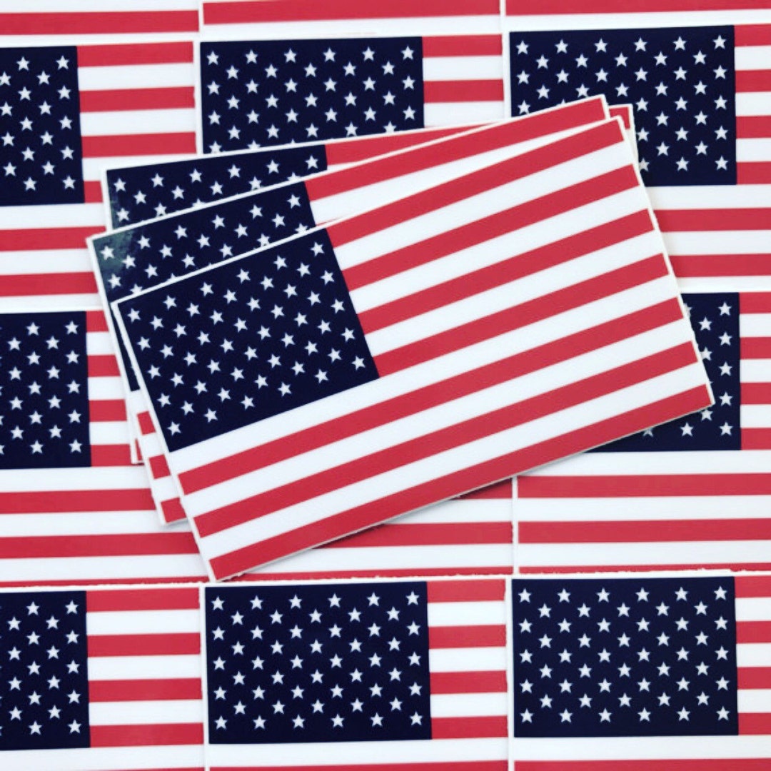 Weatherproof Vinyl Sticker - American Flag - Unique, Fun Sticker for ...