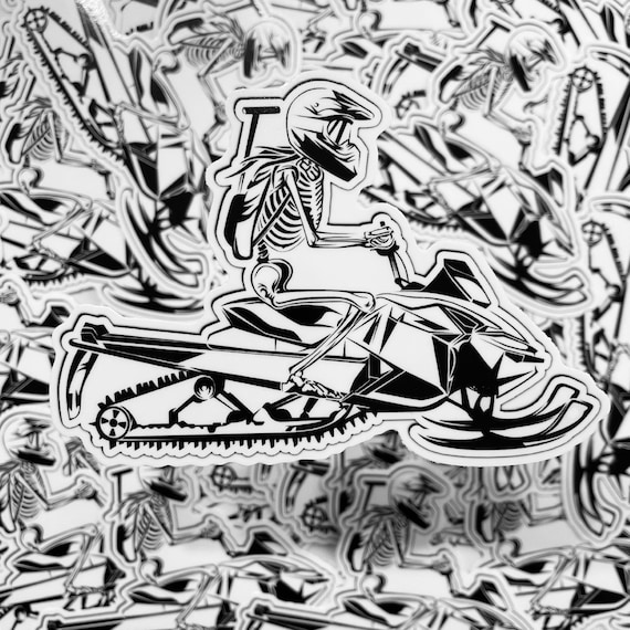 Snowmobile Girl Skeleton Weatherproof Vinyl Sticker Unique - Etsy