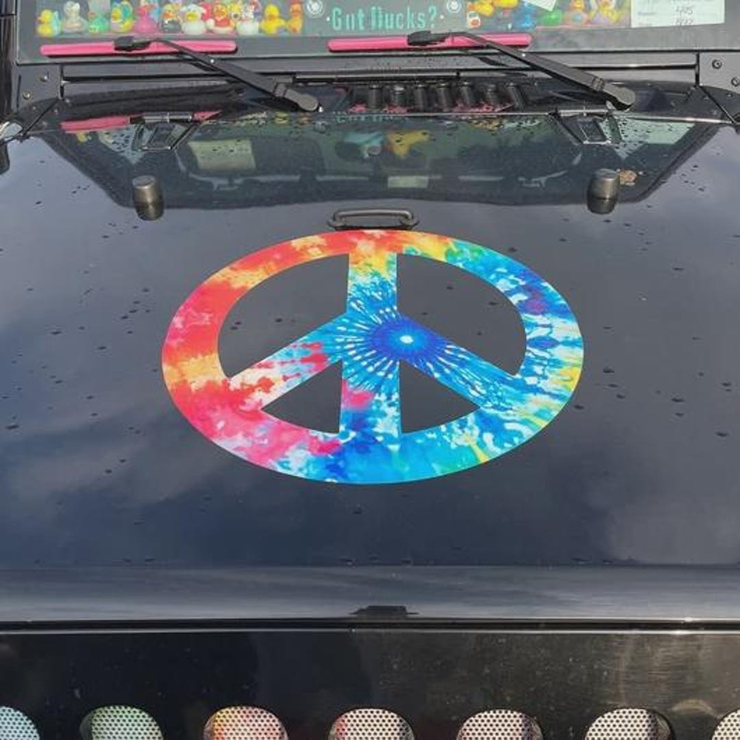 Tie Dye Peace Symbol Vinyl Printed Sticker Decal Accessories, Hood ...