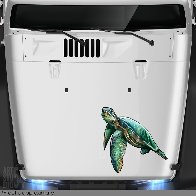 Sea Turtle Vinyl Printed Sticker Decal Accessories Hood - Etsy