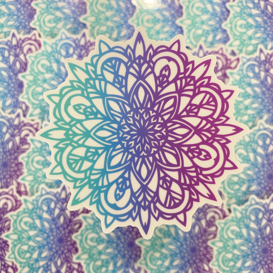 Weatherproof Vinyl Sticker - Mandala Sticker, Unique, Fun Sticker for ...