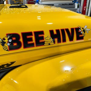 Two Printed Vinyl Hood Decals Custom Name Text Accessories, Hood Decals ...