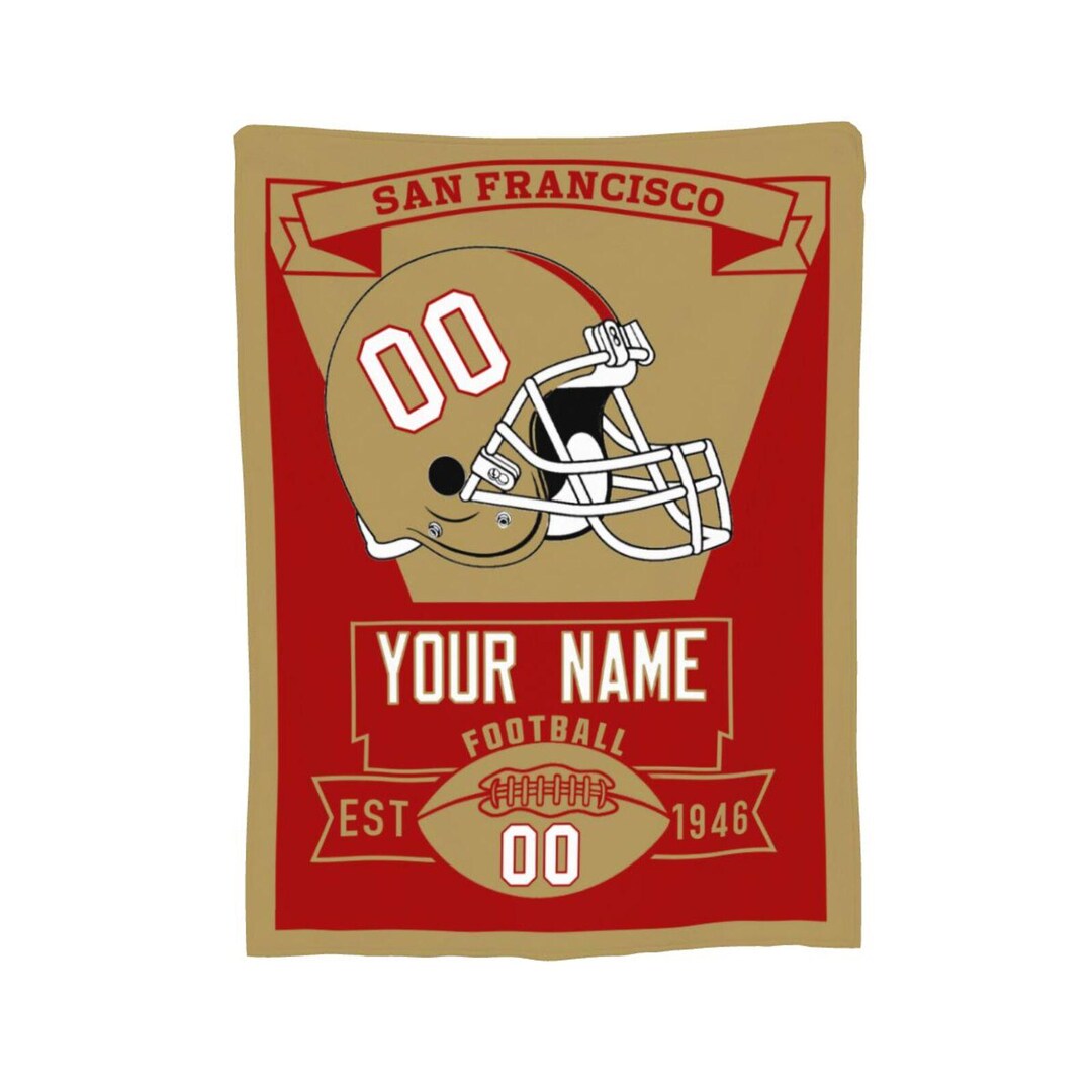 Custom Football Flannel Blanket Personalized Name Number Home Decor for ...