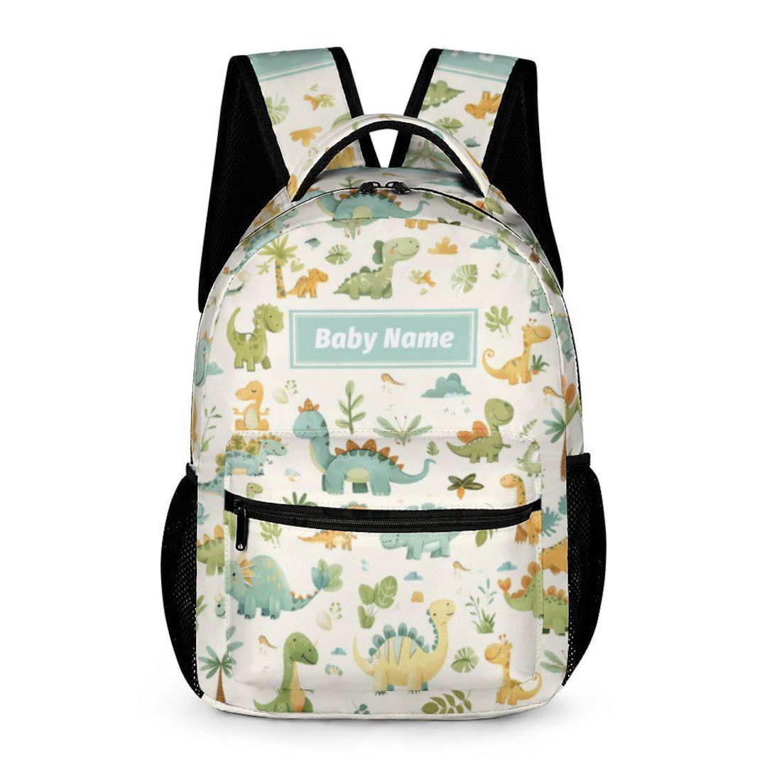 Personalized Dinosaur Backpack: Custom Name School Bag - Etsy