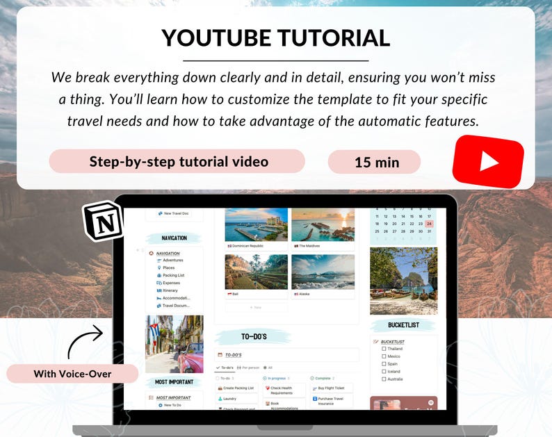 Notion Template Travel Itinerary | Travel Planner | Notion Template ...