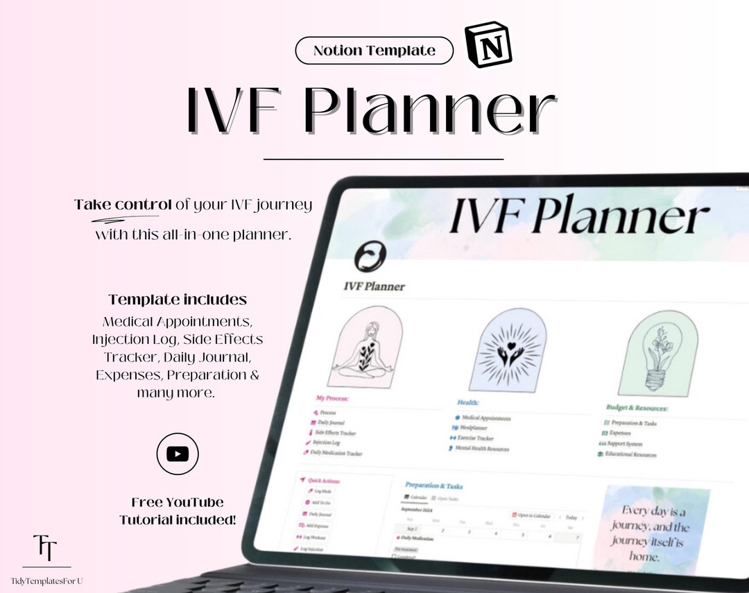 IVF Planner Notion | IVF Tracker | Notion Planner | Notion Template ...