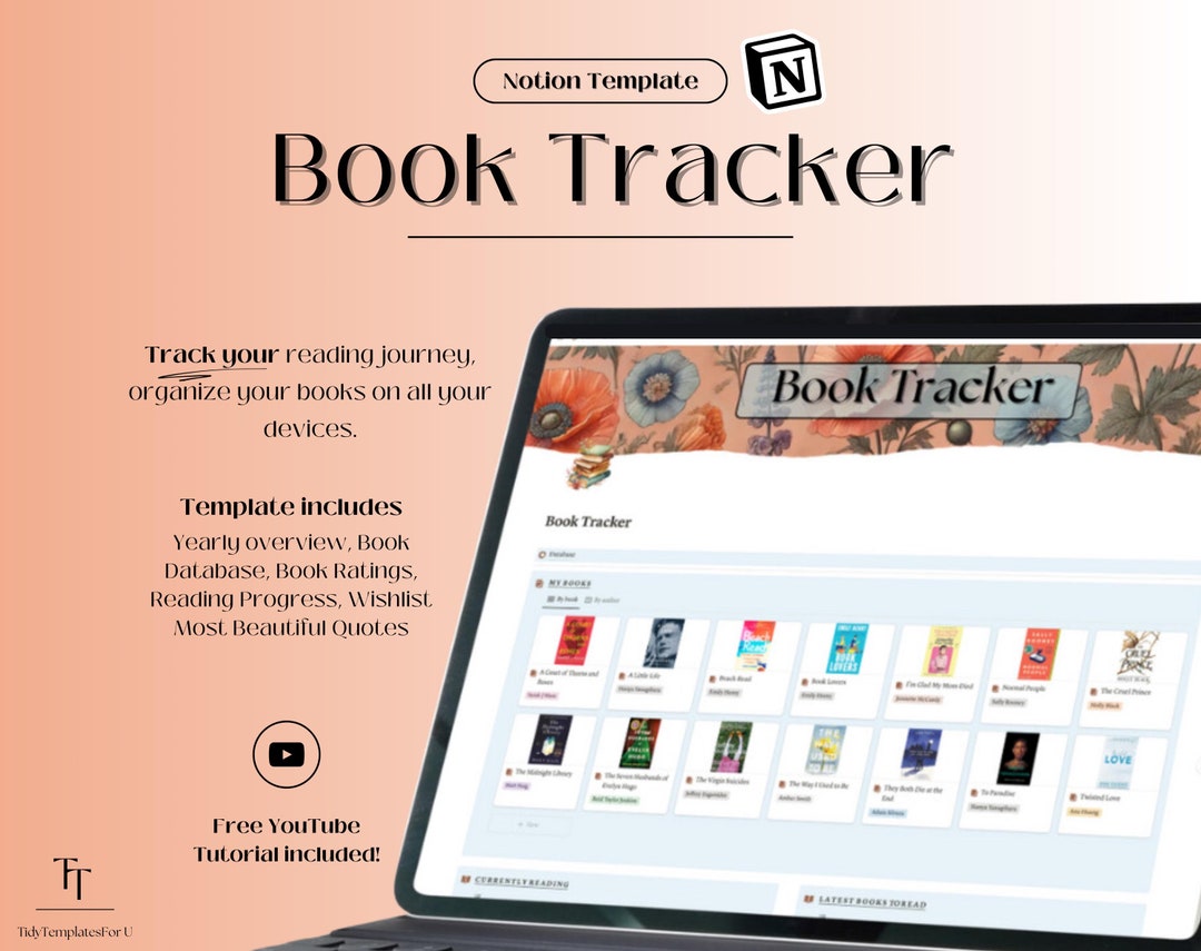 Notion Book Tracker | Reading Tracker | Notion Template | Notion Dashboard | Reading Journal ...