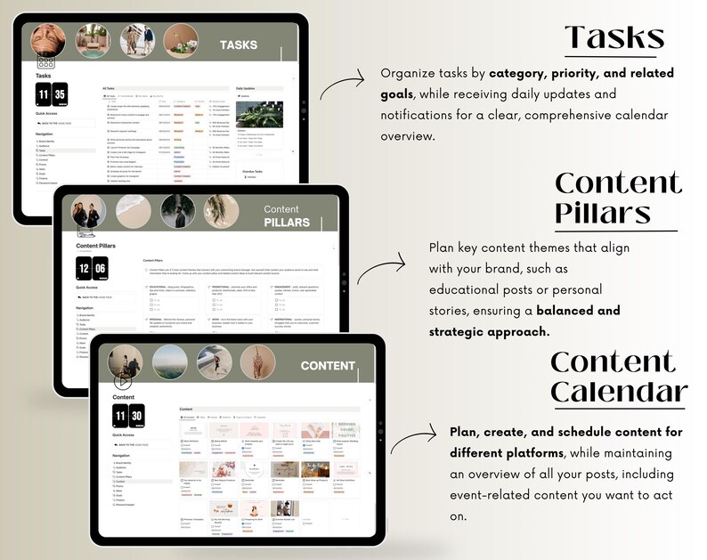 Social Media Content Planner | Notion Planner | Notion Template ...