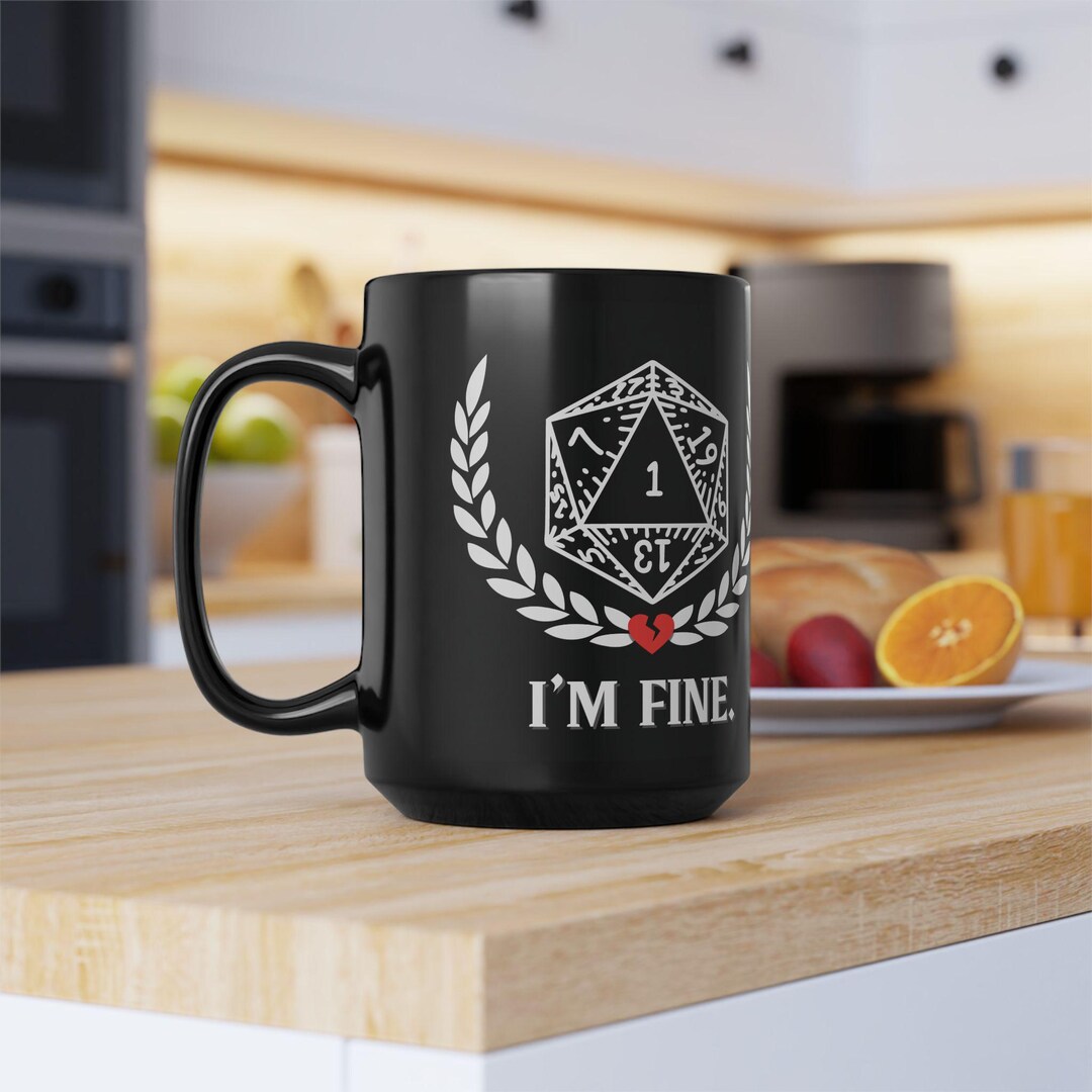 D20 NAT1 TTRPG Funny "i'm Fine. This is Fine." Broken Heart Dnd Natural ...