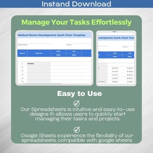 Medical Device Development Gantt Chart Template - Editable Google ...