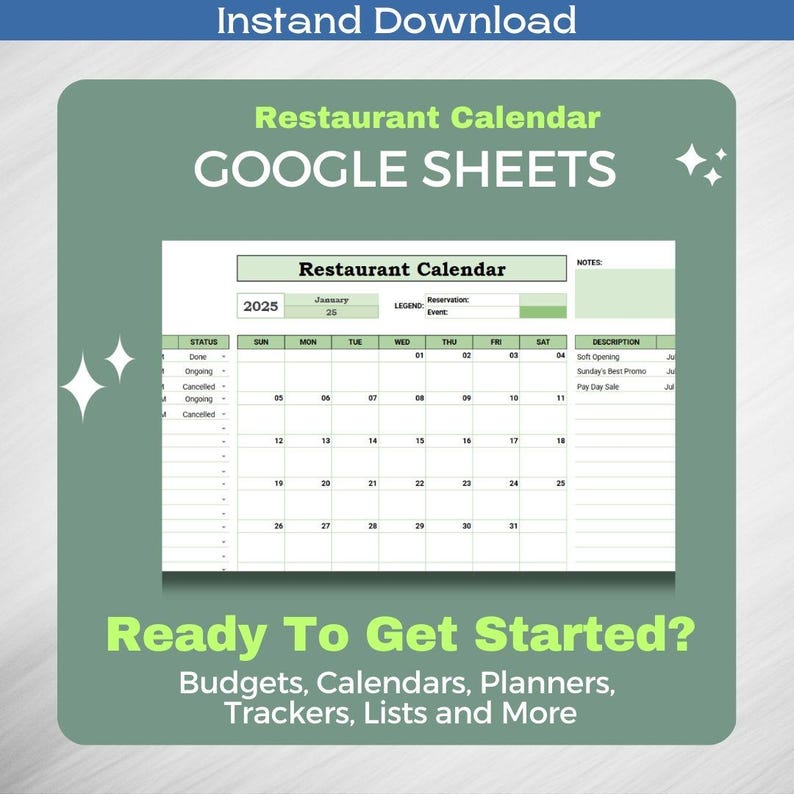 Restaurant Calendar Template – Streamline Your Restaurant's Schedule ...