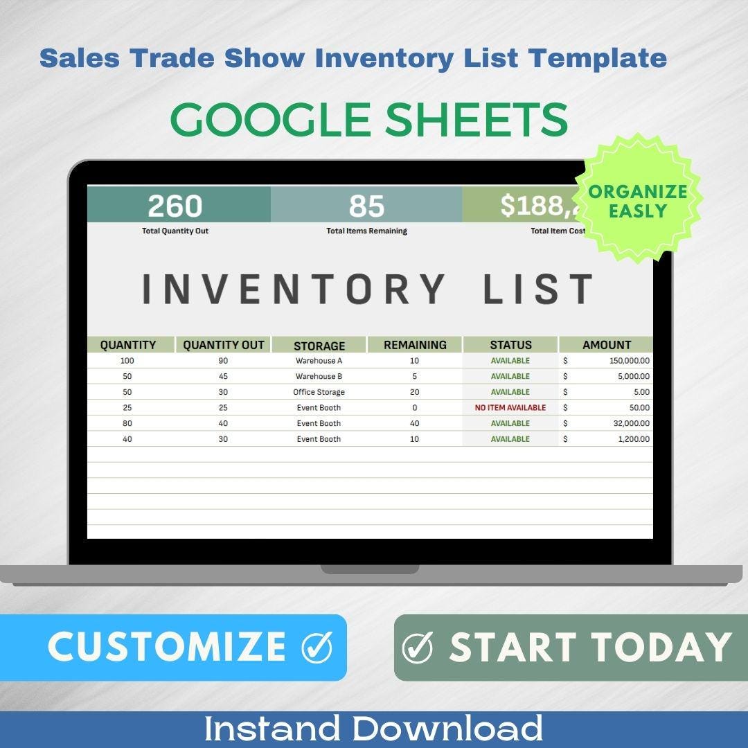 Sales Trade Show Inventory List Template – Stay Organized and Prepared ...