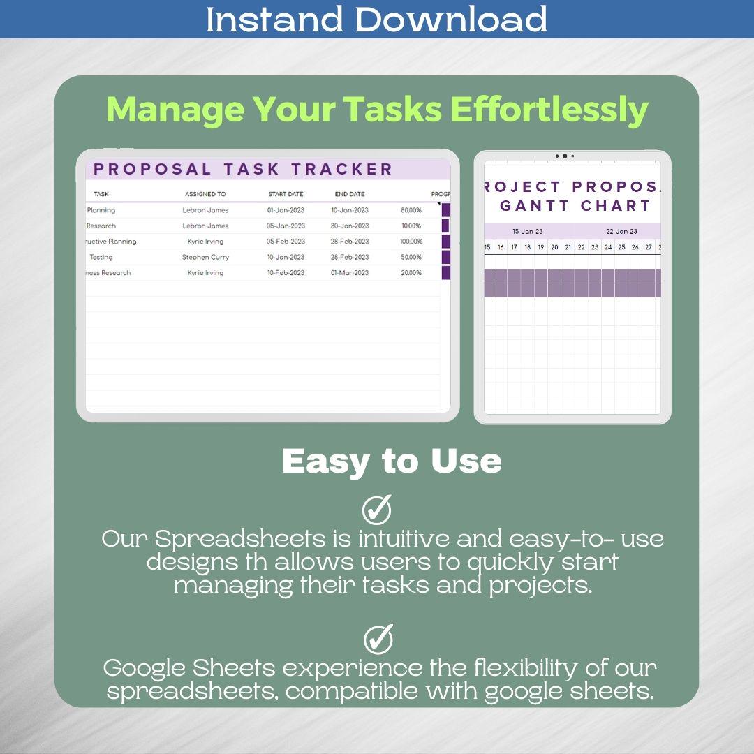 Project Proposal Gantt Chart Template - Editable Google Sheets for ...