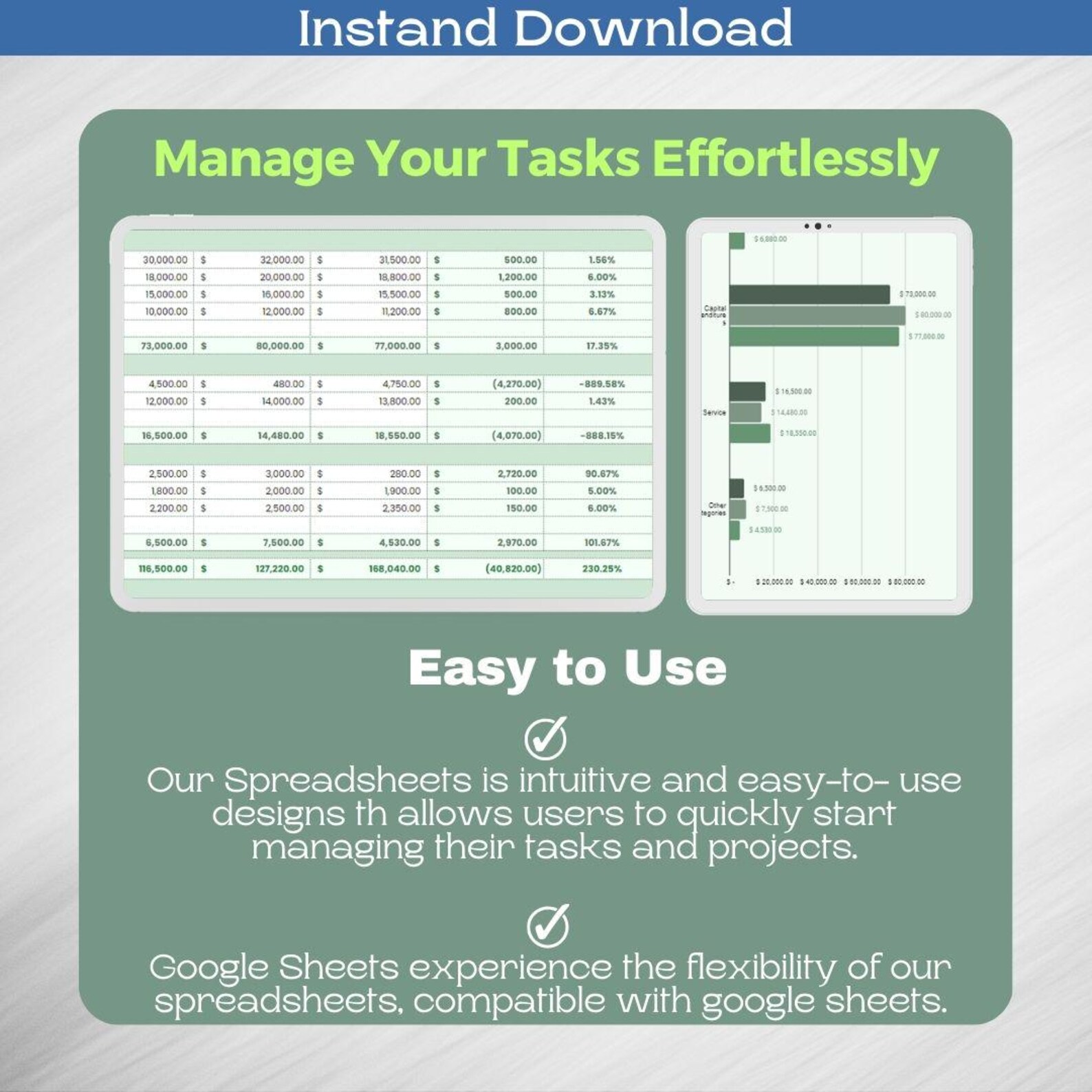 Finance Operational Budget Forecast Template - Editable Google Sheets ...