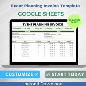 Event Planning Invoice Template Professional Invoicing for Event ...