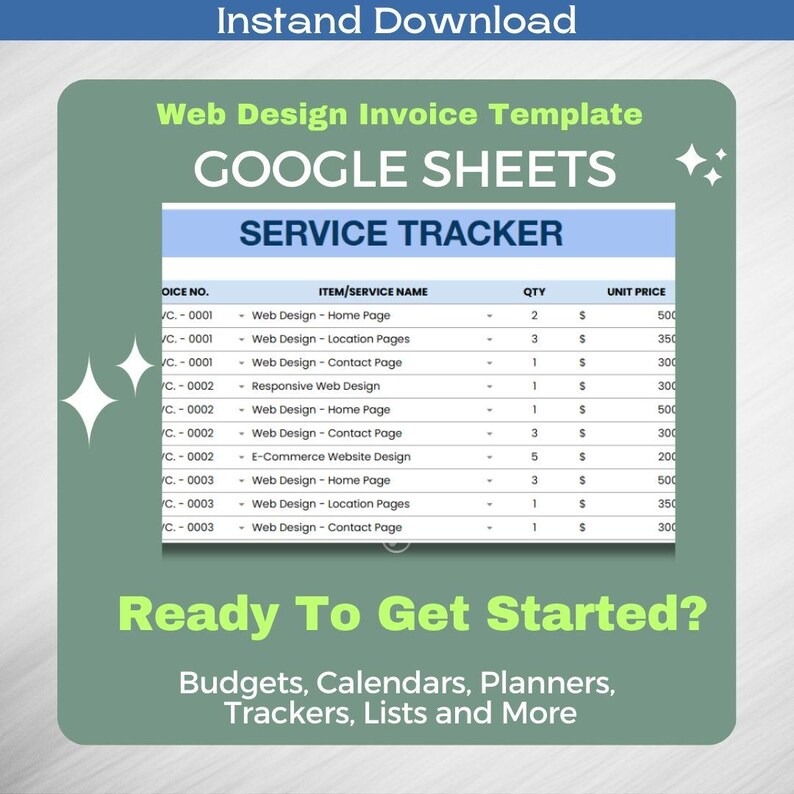 Web Design Invoice Template, Editable and Easy to Use, Digital Download ...